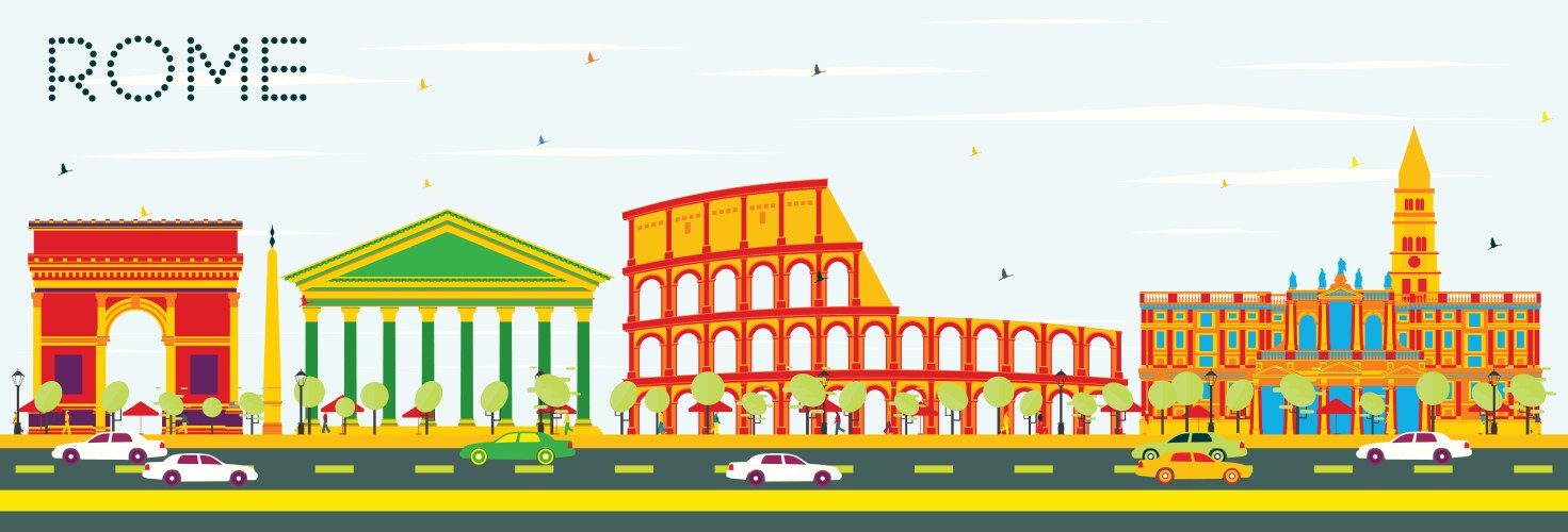 Pantheon building in rome Royalty Free Vector Image