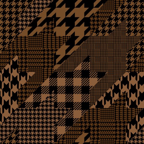 Houndstooth plaid pattern patchwork fabric swatch Vector Image