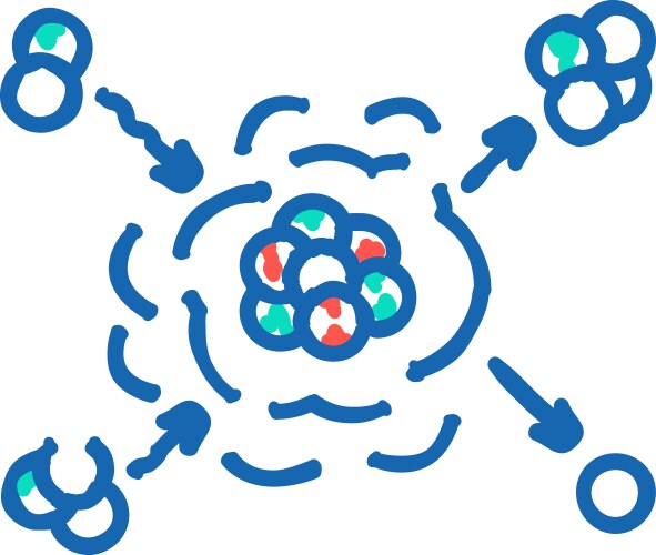 Fusion experiment nuclear energy icon doodle Vector Image