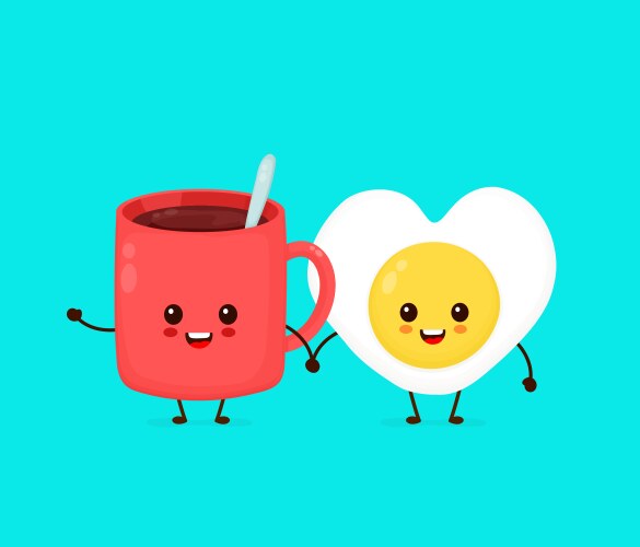 Happy cute smiling funny kawaii egg Royalty Free Vector Happy cute smiling funny kawaii egg Royalty Free Vector