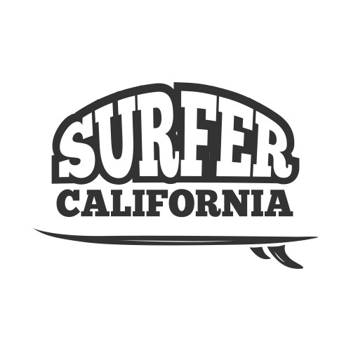 Surfing emblem template surfboard silhouette Vector Image