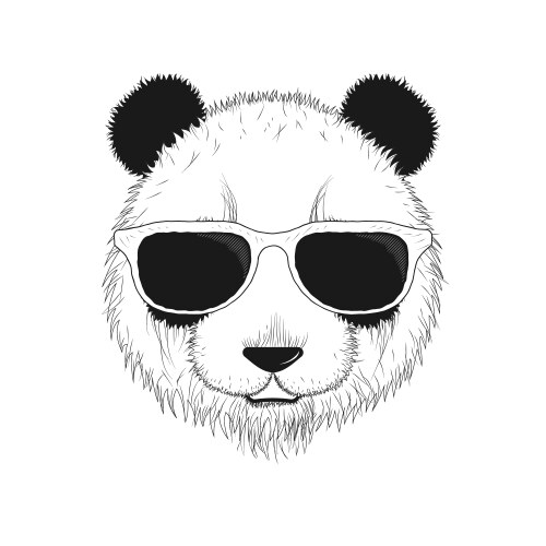 Hand drawn dressed up hipster panda Royalty Free Vector