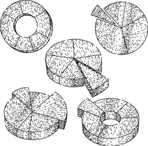 Visualization pie chart sketch hand drawn Vector Image