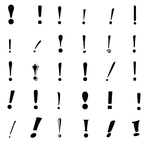 Hand painted exclamation marks Royalty Free Vector Image