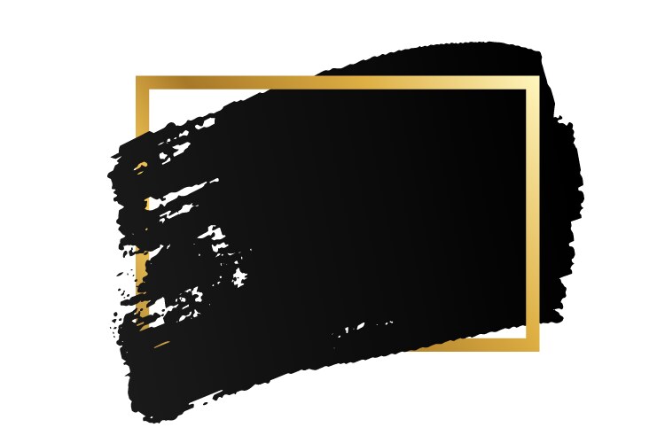 Brush strokes set gold text box isolated white Vector Image