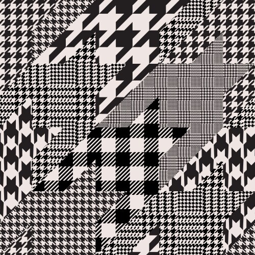 Classic hounds-tooth pattern in a patchwork Vector Image