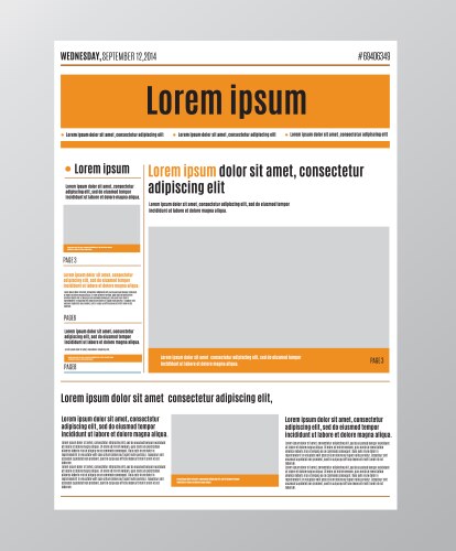 Newspaper design template Royalty Free Vector Image