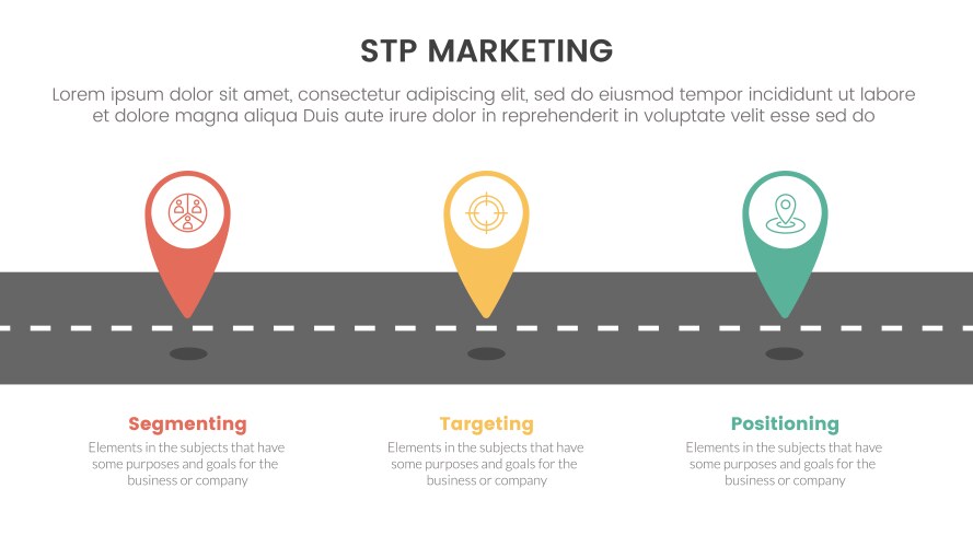 Stp marketing strategy model for segmentation Vector Image