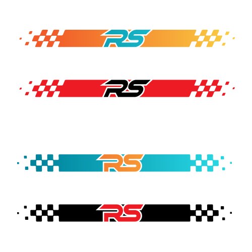 Racing sport set logotypes colorful Royalty Free Vector