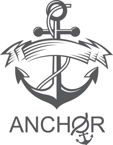 Anchor with circular rope Royalty Free Vector Image