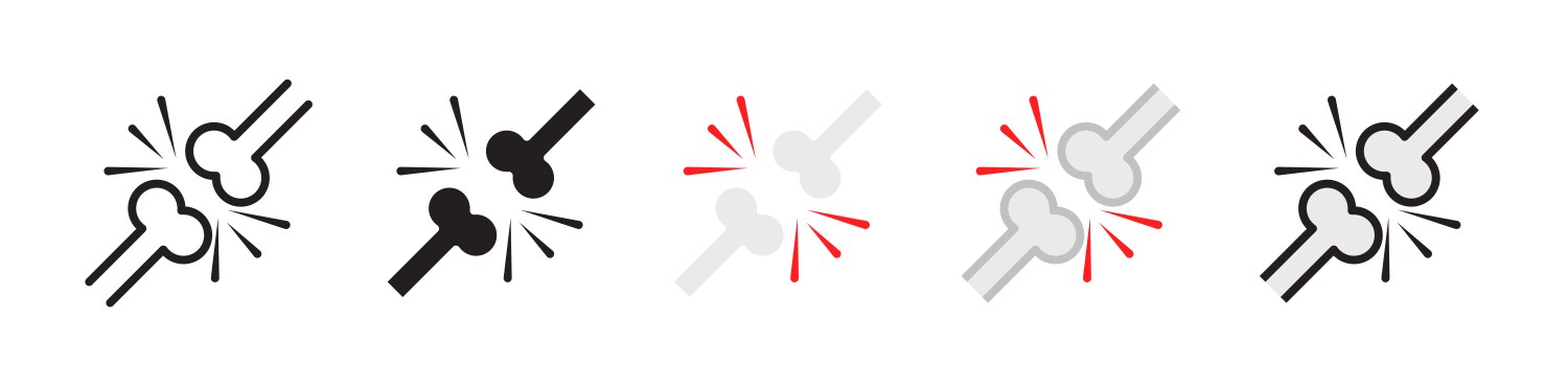 Bones icon set knee joint bone symbol human Vector Image