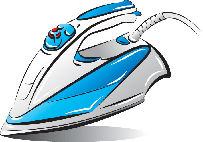 Cheerful cartoon electric iron Royalty Free Vector Image