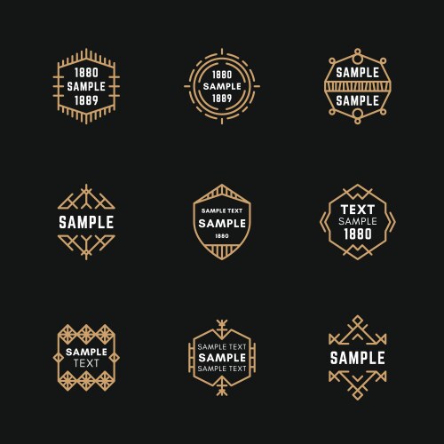 Art decorative geometric frames and borders brown Vector Image