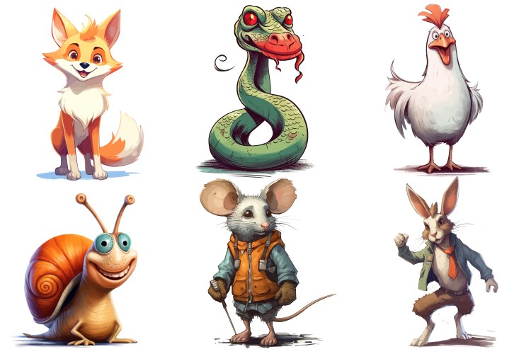 Cartoon green snake eating a mouse Royalty Free Vector Image