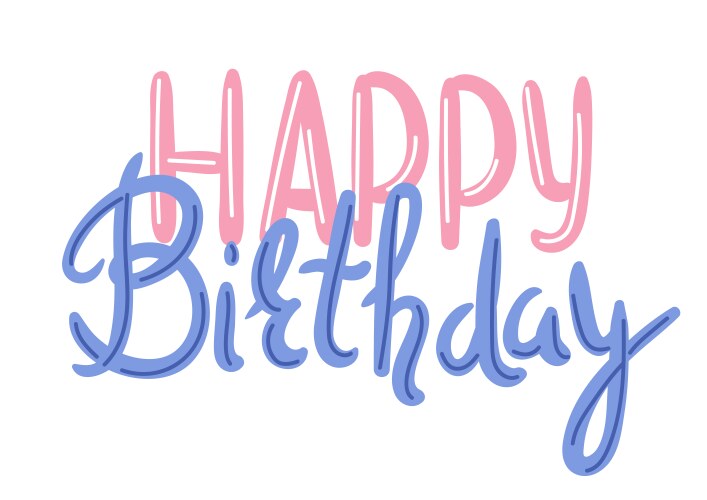 Happy Birthday Script Font Calligraphy Vector Images (over 1,900)