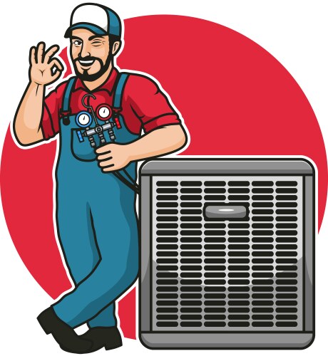 HVAC Technician Cartoon Royalty Free Vector Image
