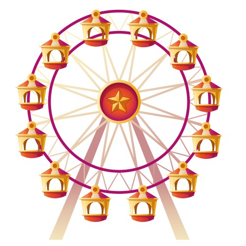 Ferris wheel amusement park carnival fun fair Vector Image