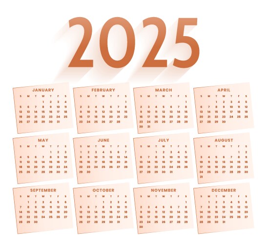 2025 Calendar Year Vector Images (over 14,000)