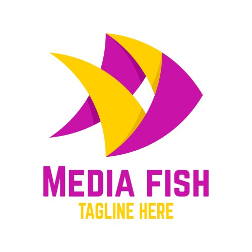 Modern abstract 3d fish logo Royalty Free Vector Image