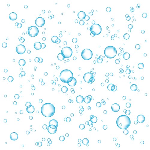 Oxygen air bubbles flow in water on white Vector Image