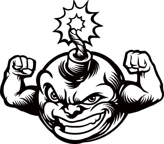 Cartoon bomb man Royalty Free Vector Image - VectorStock