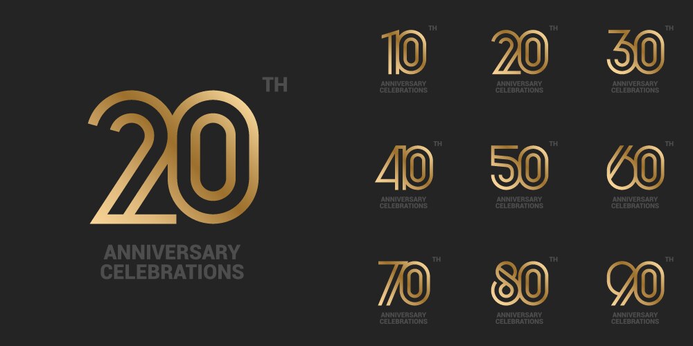20 Anniversary Logo Design Set Of Luxury Anniversary Logo Design