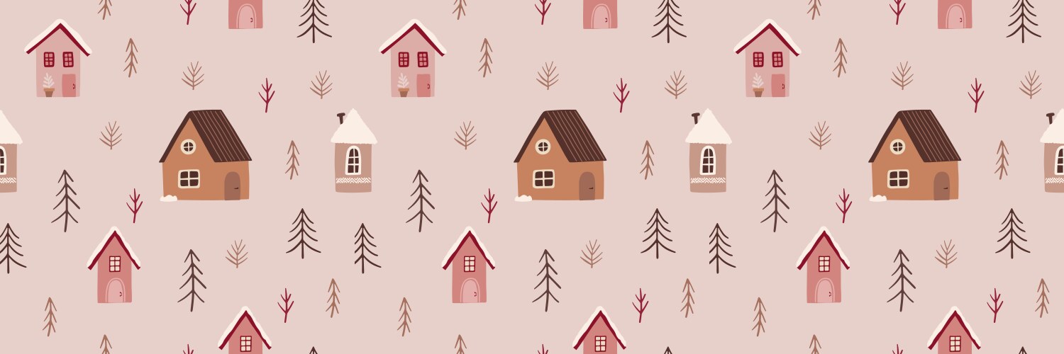 Cute decorated christmas tree house Royalty Free Vector