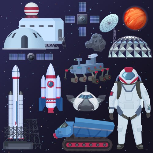 Purple military spaceship cartoon Royalty Free Vector Image