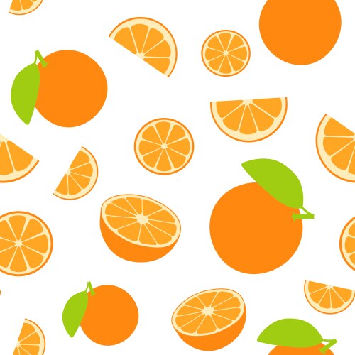 Tiled seamless pattern of cartoon orange slices Vector Image