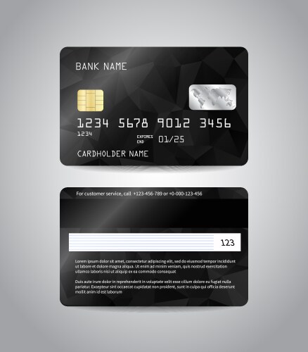 Credit card front and back side Royalty Free Vector Image