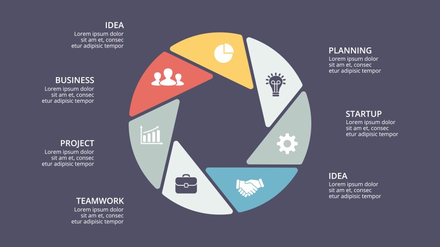 Circle cycle diagram infographic template Vector Image