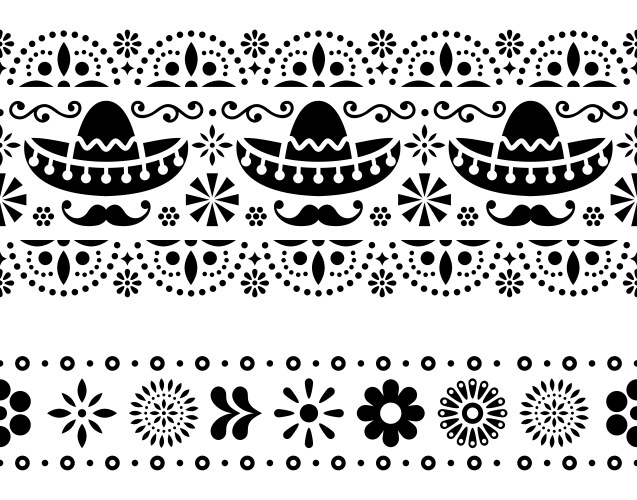 Mexican seamless textile pattern Royalty Free Vector Image