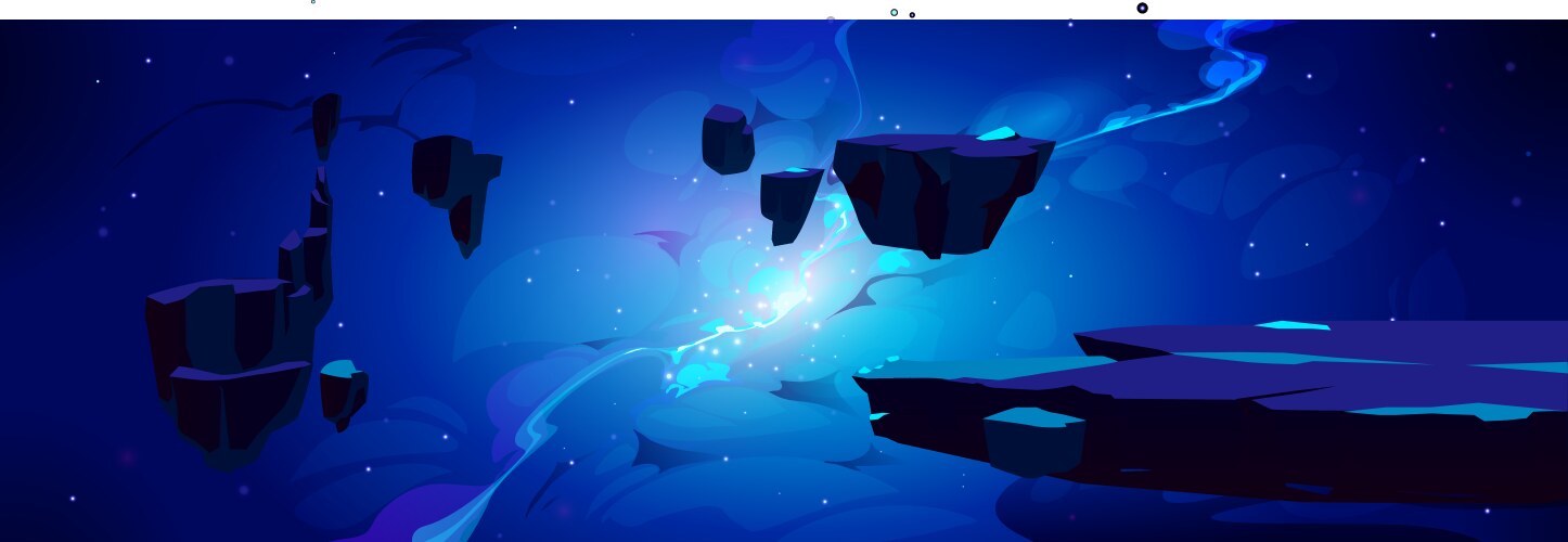 Cartoon space background with glow galaxy nebula Vector Image