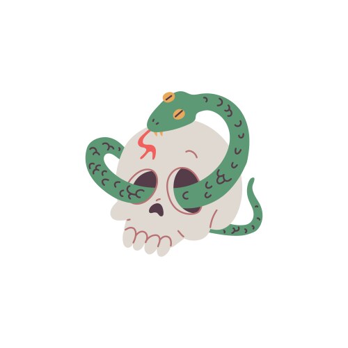 Design skull with snake Royalty Free Vector Image