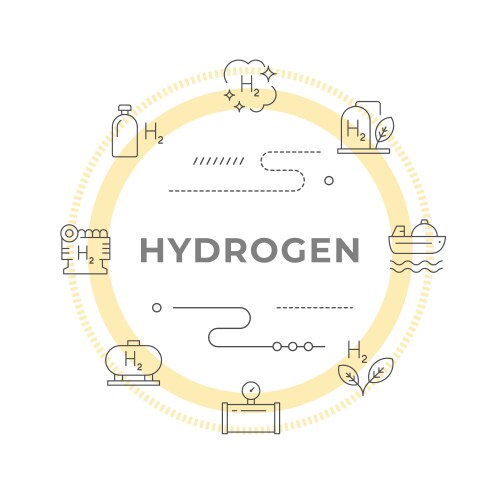 Hydrogen line outline modern concept Royalty Free Vector