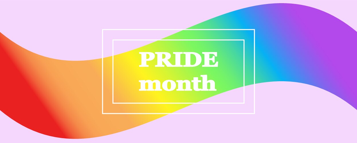 Lgbtq pride month banner rainbow Royalty Free Vector Image