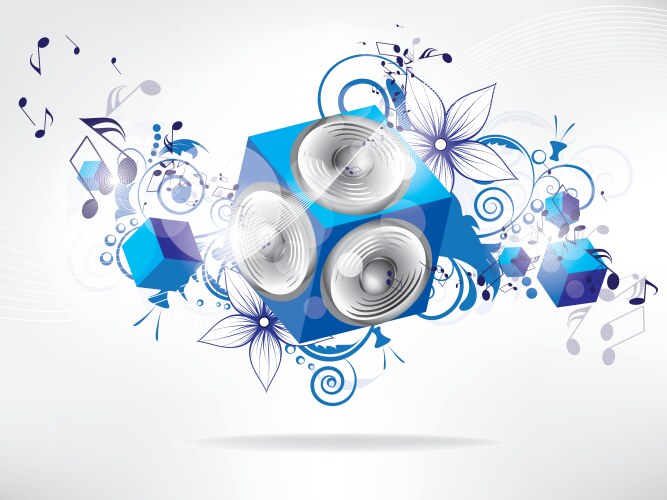 Music background with floral elements Royalty Free Vector