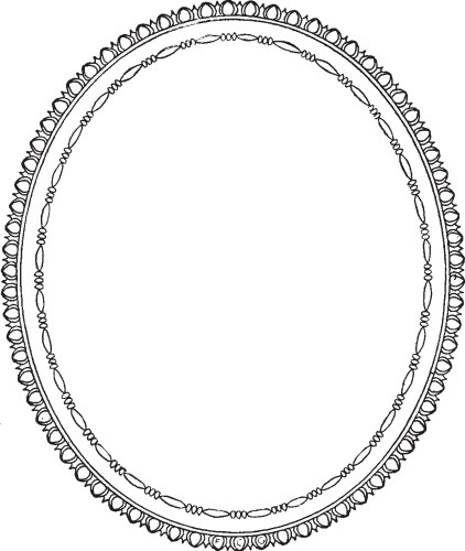 Golden oval frame with flowers Royalty Free Vector Image