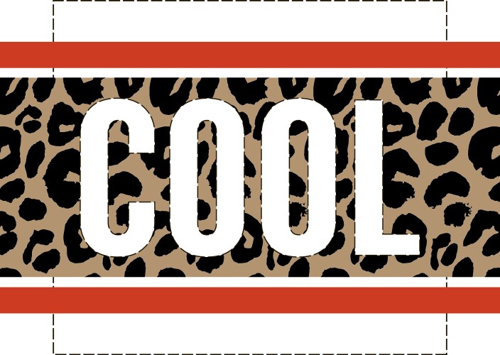 Wild cool slogan ripped off revealing leopard Vector Image