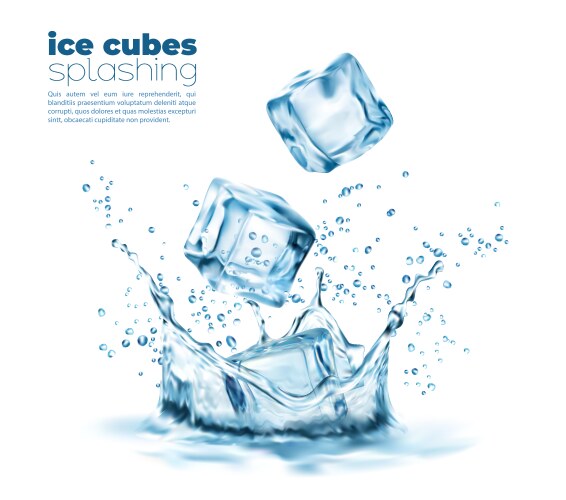 Splashing ice cubes Royalty Free Vector Image - VectorStock