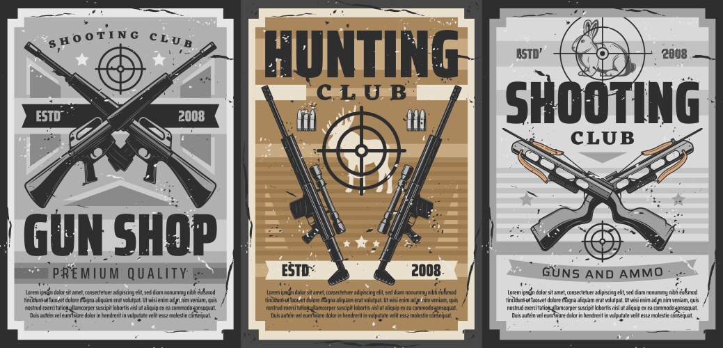 Vintage shooting club colorful emblem Royalty Free Vector