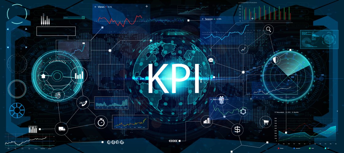 Key performance indicator kpi background Vector Image