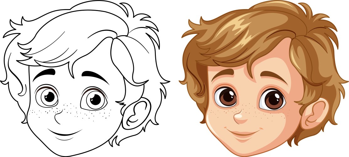 Cute boy face smiling Royalty Free Vector Image