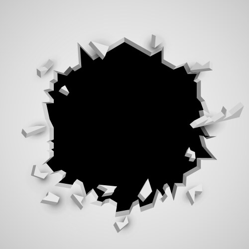 Hole in the broken wall Royalty Free Vector Image