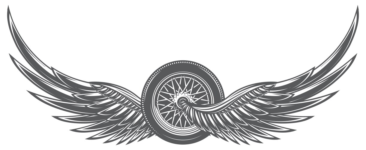 Monochrome pattern with wheel wings and pistons Vector Image
