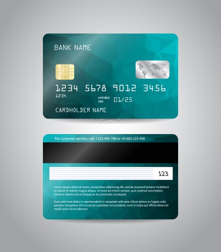 Credit card front and back side Royalty Free Vector Image