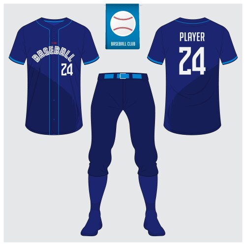 Baseball uniform mockup template design Royalty Free Vector