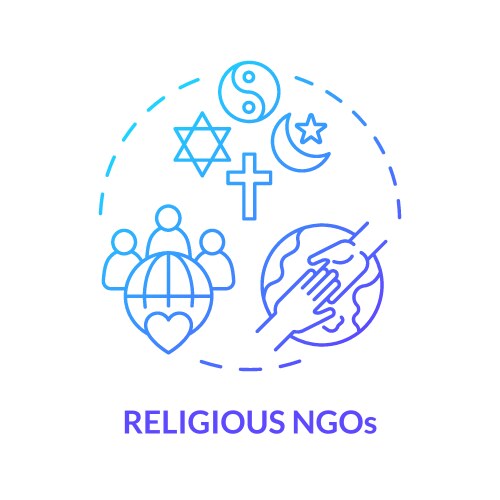 Charitable ngos blue gradient concept icon Vector Image