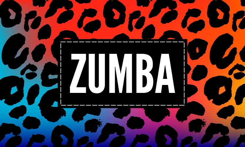 Zumba dance studio text calligraphy word banner Vector Image