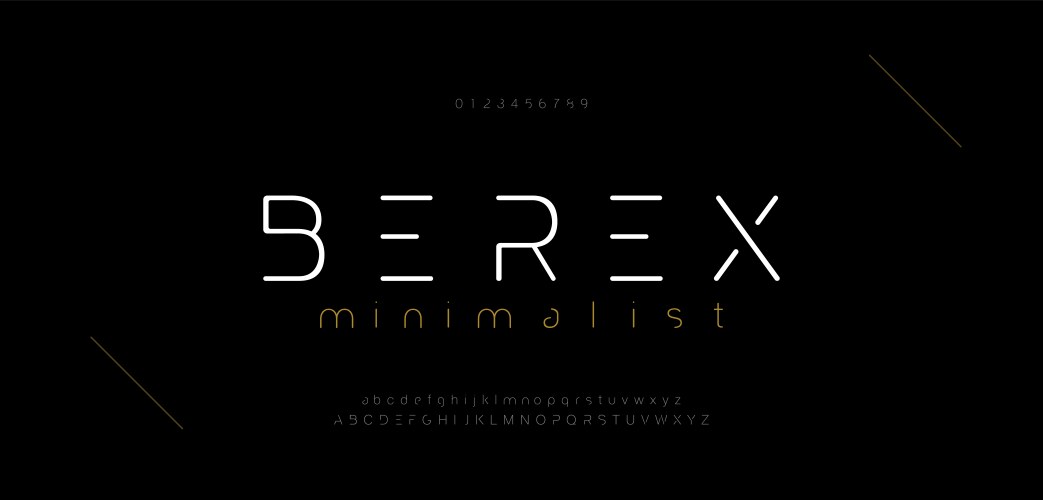 Minimal font - modern futuristic design Royalty Free Vector